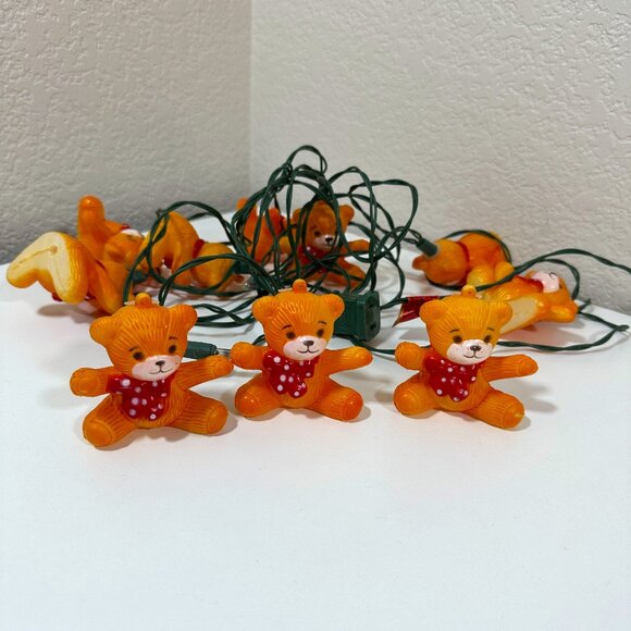 Holiday | Vintage Retro Teddy Bear String Christmas Lights 1 Blow Mold ...